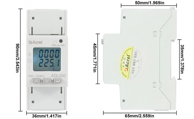 Acrel ADL200 Din Rail Energy Meter Analyser Single Phase Power Monitor Multi Tariff Kwh Meter