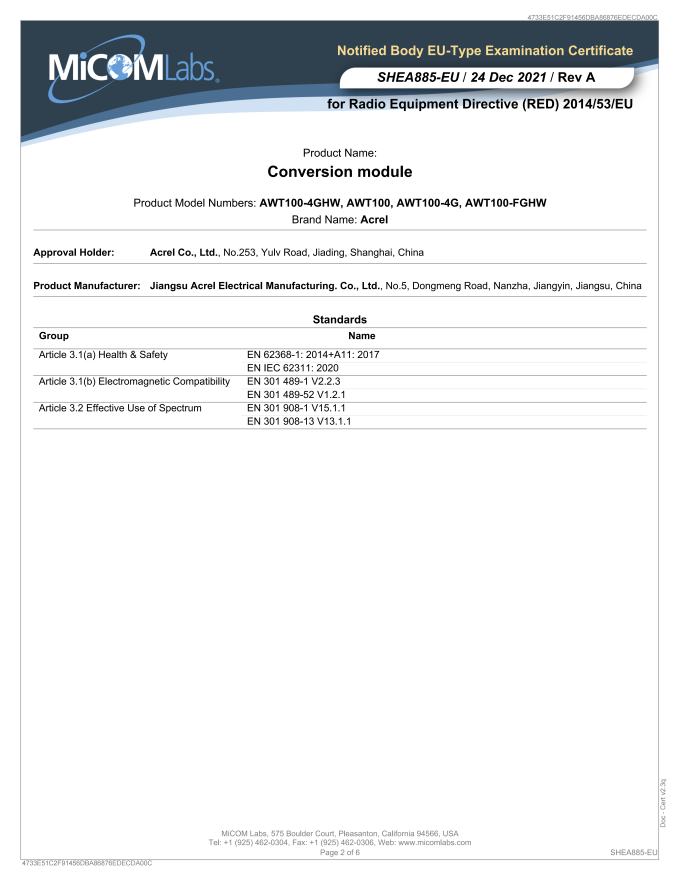 Acrel AWT100 Smart IOT Gateway Data Conversion Module 2G/4G/NB/LoRa ...