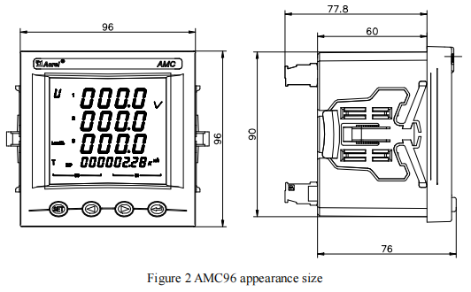 Acrel AMC96L-E4/HKCF Multifunction Ac Three Phase Electric Energy Meter Harmonic Measurement 2 ...