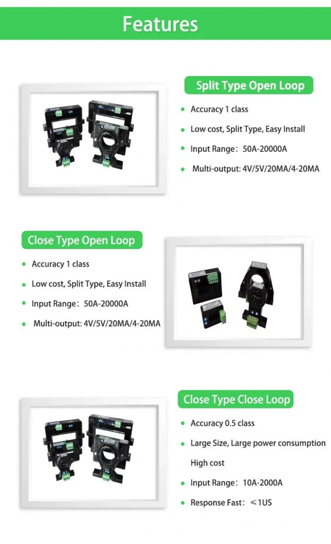 Acrel AHKC-BSA Input:DC 0-500A Output 4-20ma Sensor 24v